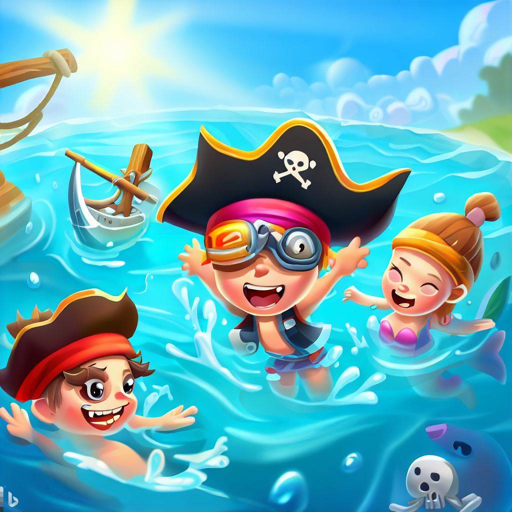 Swimming Game – Pirates and Explorers; AI generated – Swimming Ideas