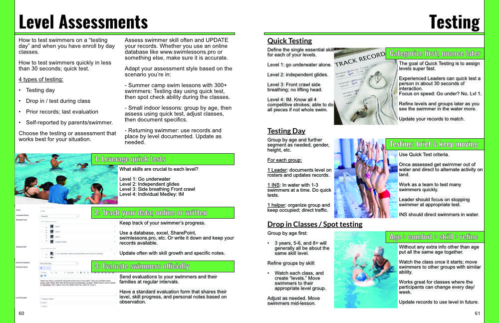 Lesson Coordinator Handbook Preview 2 of 3 – Swimming Ideas