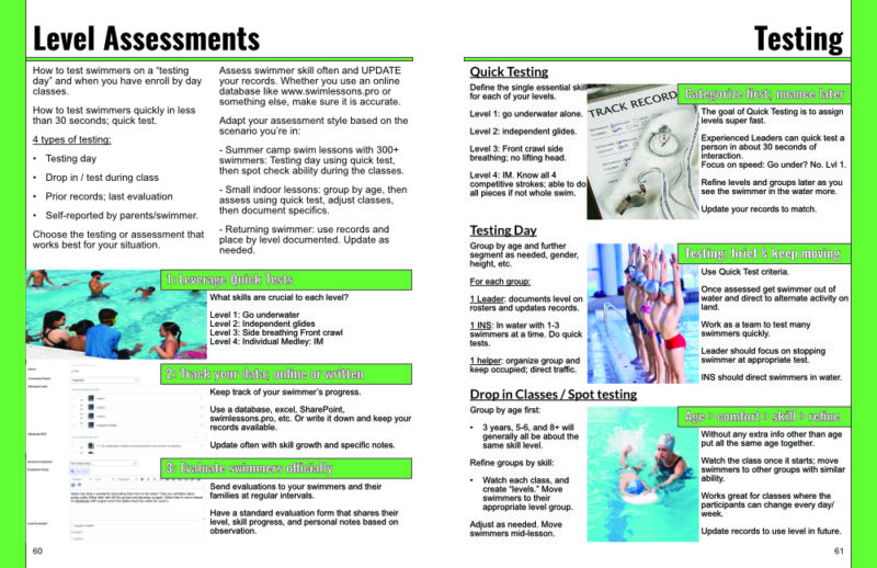 Swimming Ideas for agencies and individuals.