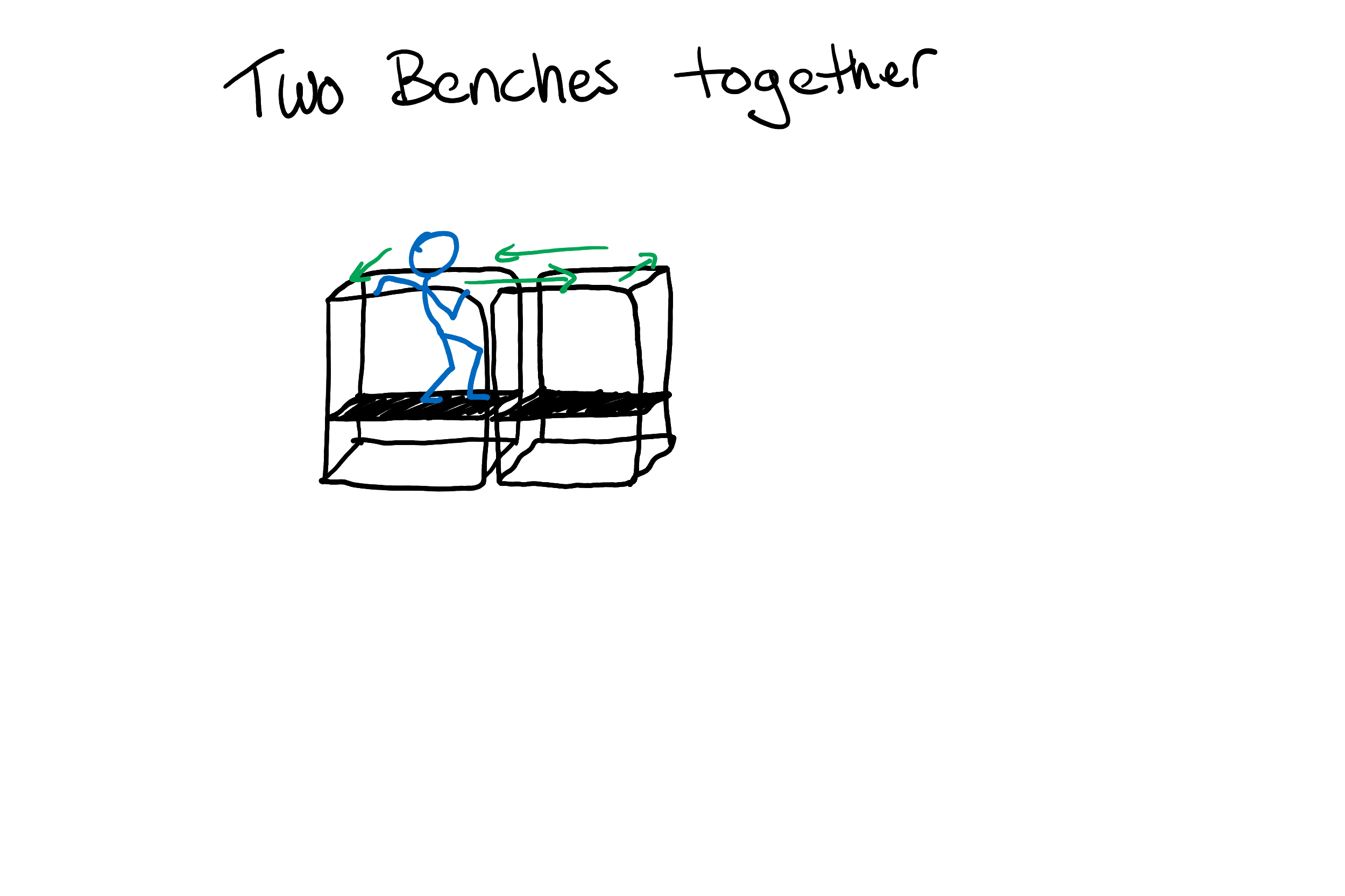 Two benches together